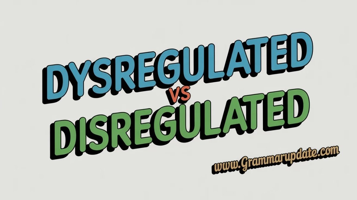 Dysregulated vs Disregulated Correct Usage Explained - Grammar Update
