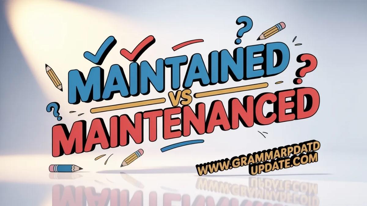 maintained vs maintenanced Differences Explained - Grammar Update