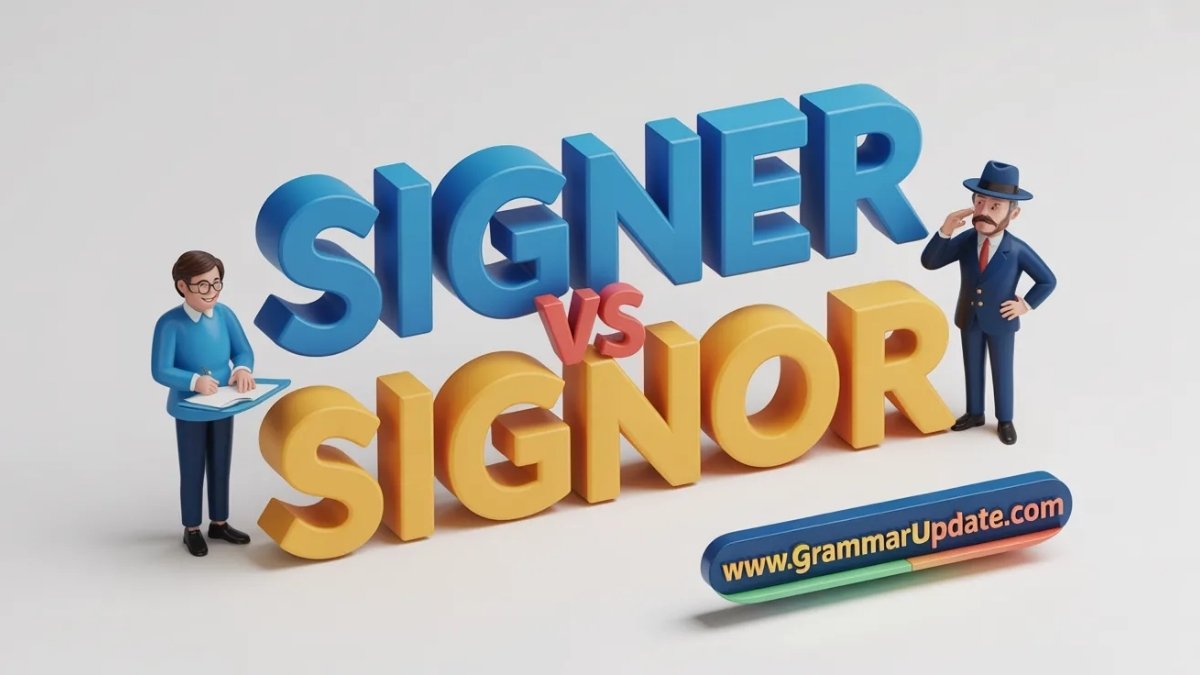 Signer vs Signor Difference and Correct Usage - Grammar Update