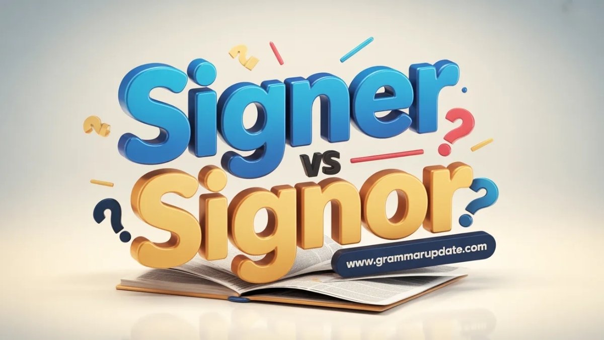 Signer vs Signor Difference and Correct Usage - Grammar Update