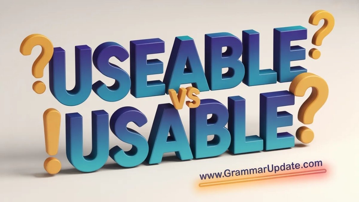 Useable vs Usable Difference and Correct Usage - Grammar Update