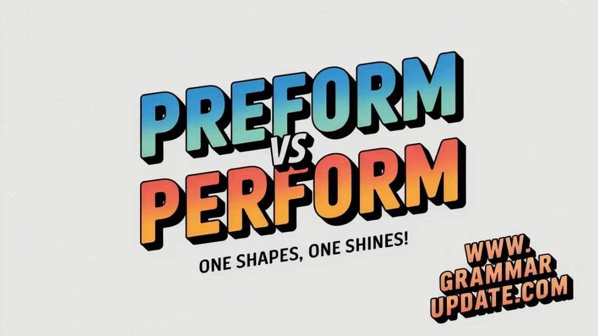 Preform vs Perform Confusion and Common Mistakes - Grammar Update